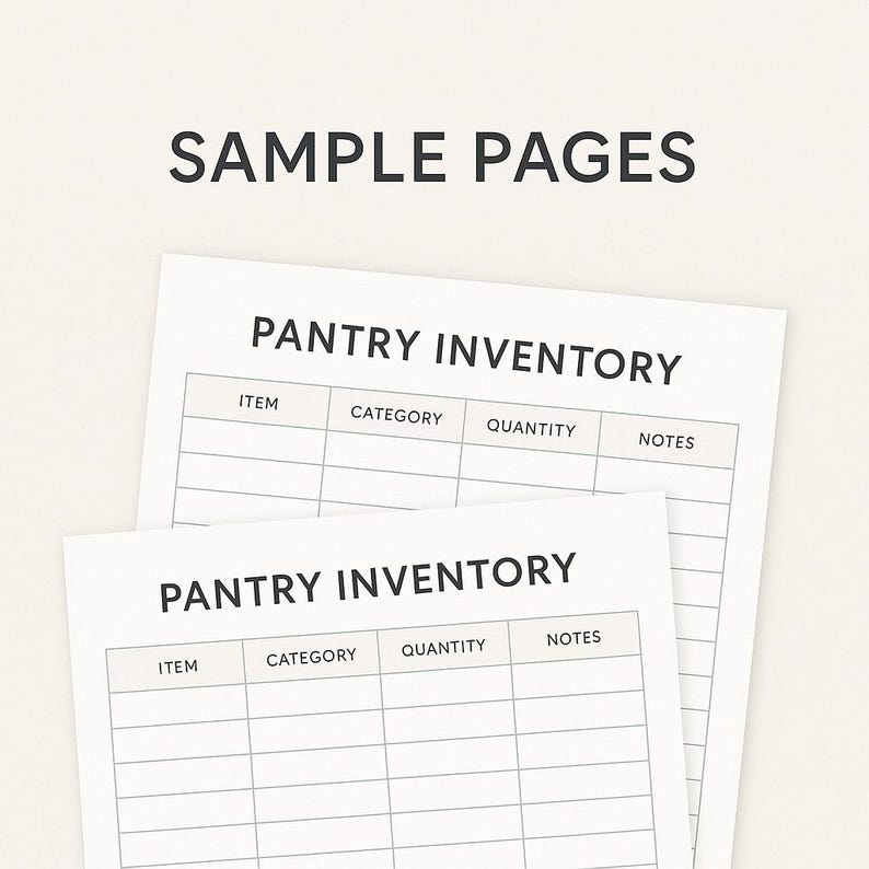 Emergency Preparedness Food Inventory Printable | Pantry & Food Storage ...