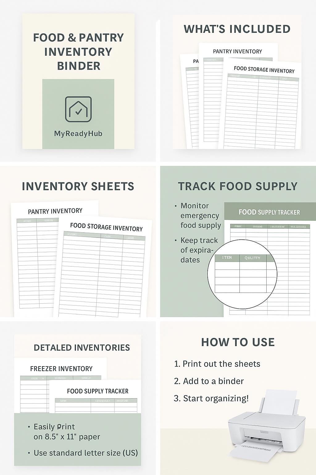 Emergency Preparedness Food Inventory Printable | Pantry & Food Storage ...