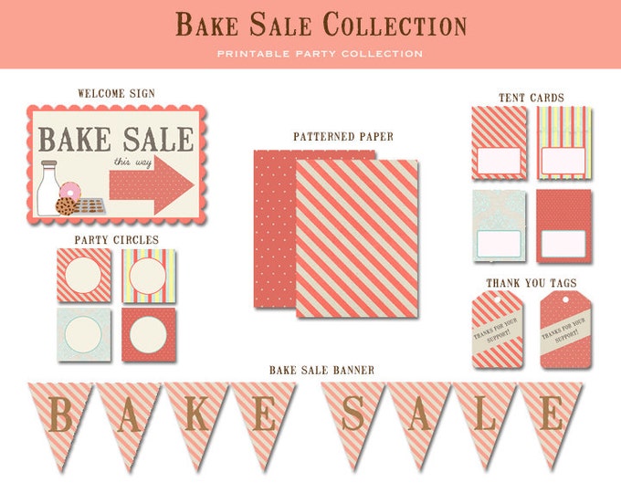 INSTANT DOWNLOAD, SCHOOL Bake Sale, Vintage- Printable Collection ...