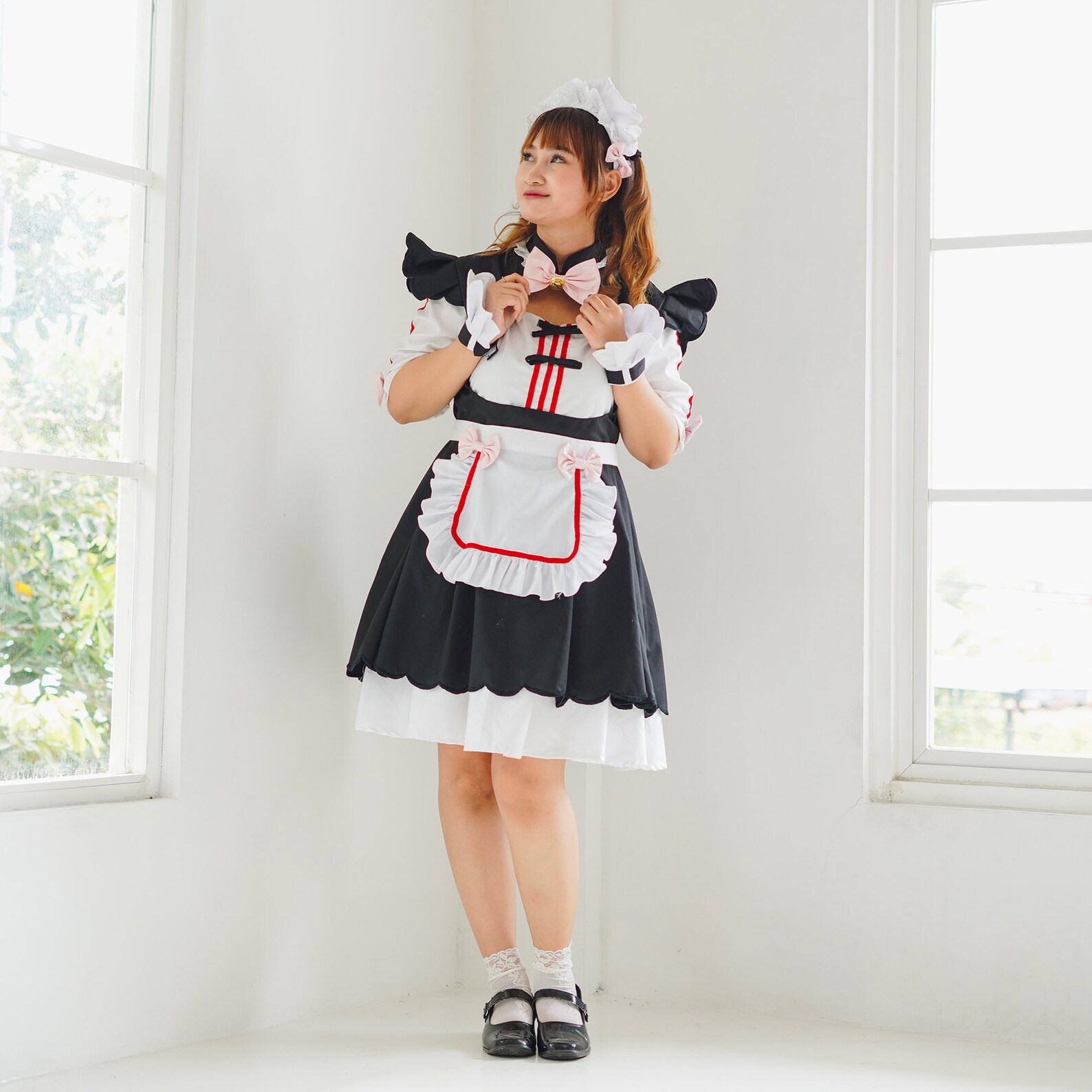 Custom in Your Size Chocola Black Cotton Maid Dress in Sweet | Etsy