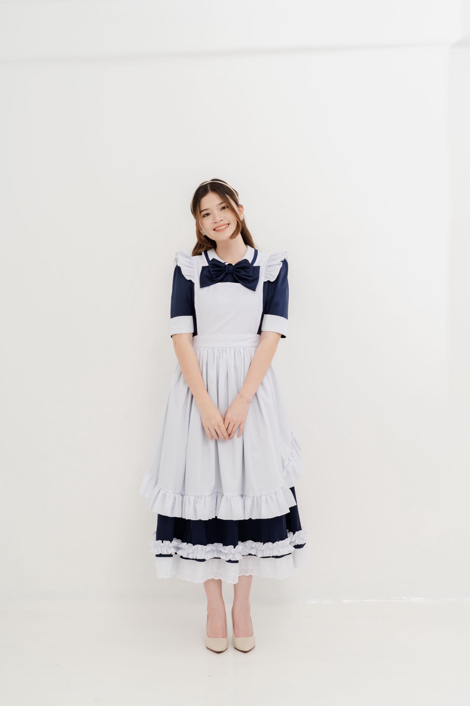 Long Classic Maid Dress: Victorian Style Costume With Frilly Apron - Etsy
