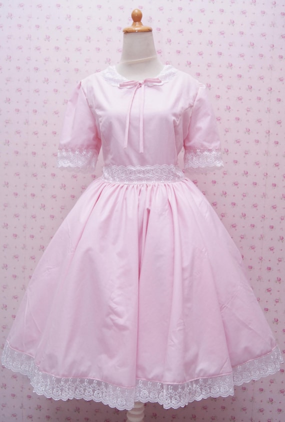 Pink Classic Dress Retro Look With A-Line Skirt Sweet Pink | Etsy