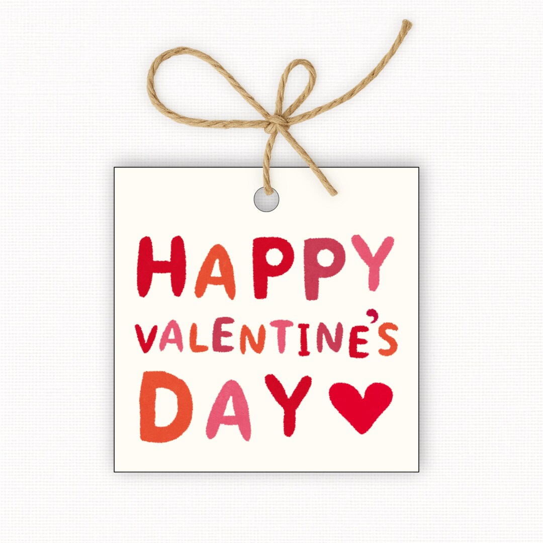 Happy Valentine's Day Gift Tags Printable, Valentine Treat Tags ...