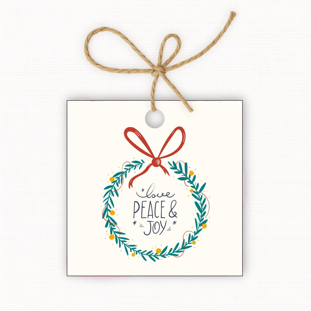 Love Peace and Joy Gift Tags, Christmas Gift Tags PDF, Holiday Gift Tag ...