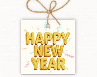 Happy New Year 2026 Gift Tags Printable, New Years Eve Celebration Tags ...