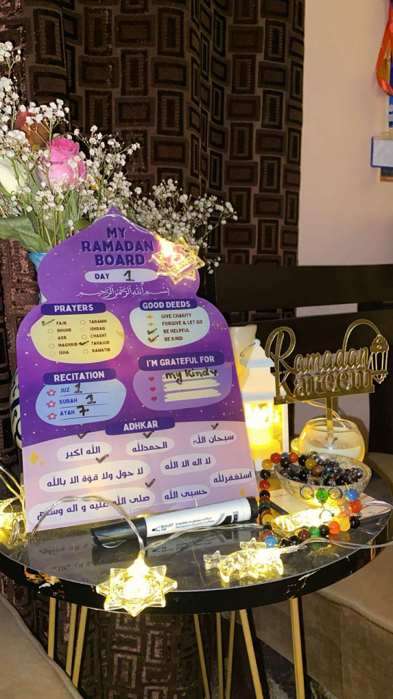 Ramadan Planner Board Printable | Ramadan Tracker for Kids & Adults ...
