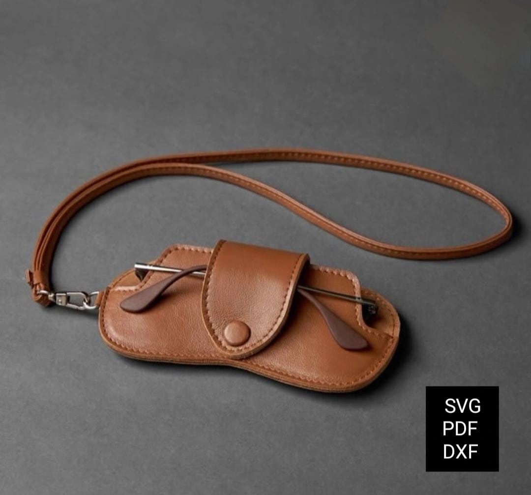 Leather Eyeglass Case Pattern | Minimalist Glasses Sleeve, Neck Pouch ...