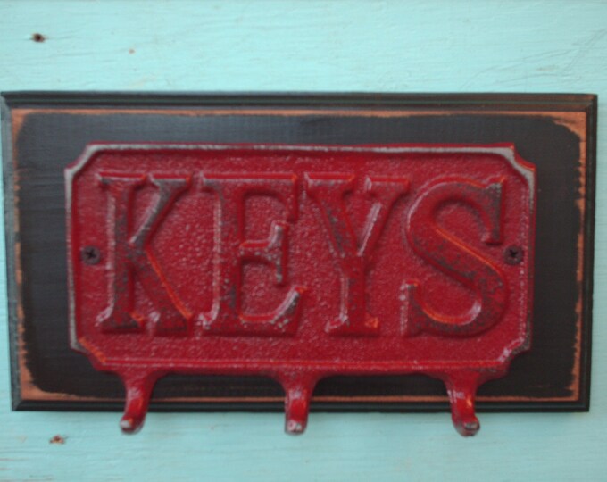 Rustic Wood and Iron Key Holder Home Decor - Etsy
