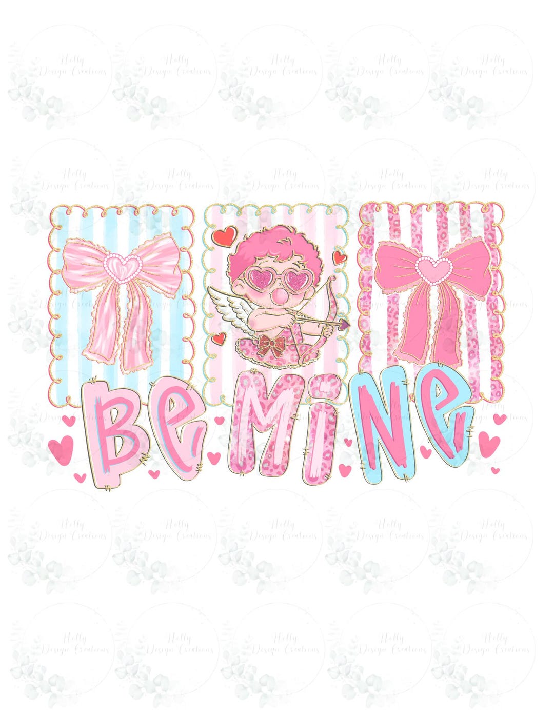 Leopard Be Mine Valentine's Day PNG, Bows and Hearts (digital Download ...