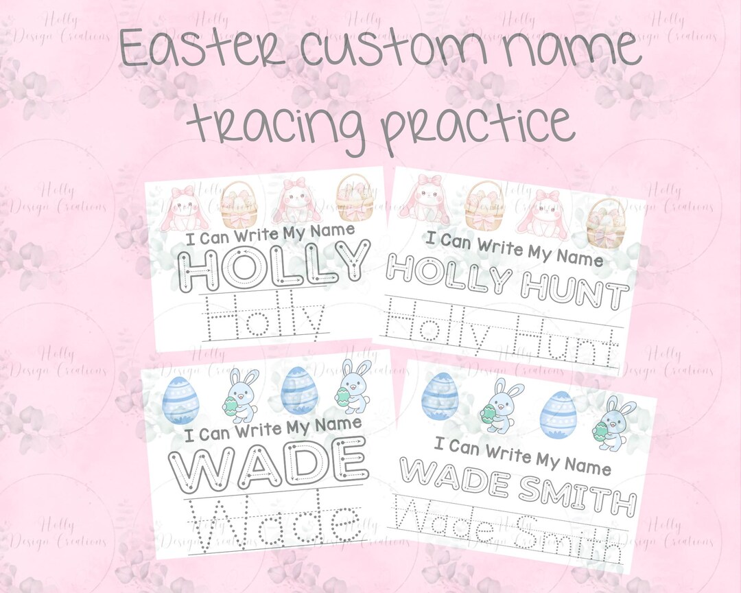 Custom Easter Name Tracing Worksheet: Preschool Learning Activity ...