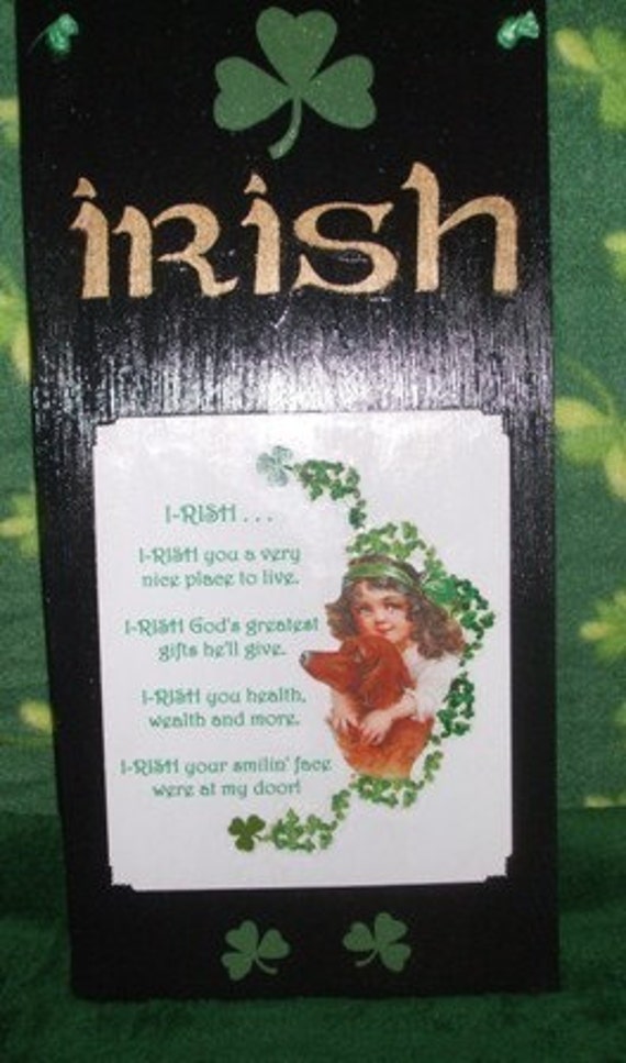 Items similar to IRISH Cedar Sign - "I-RISH . . . on Etsy