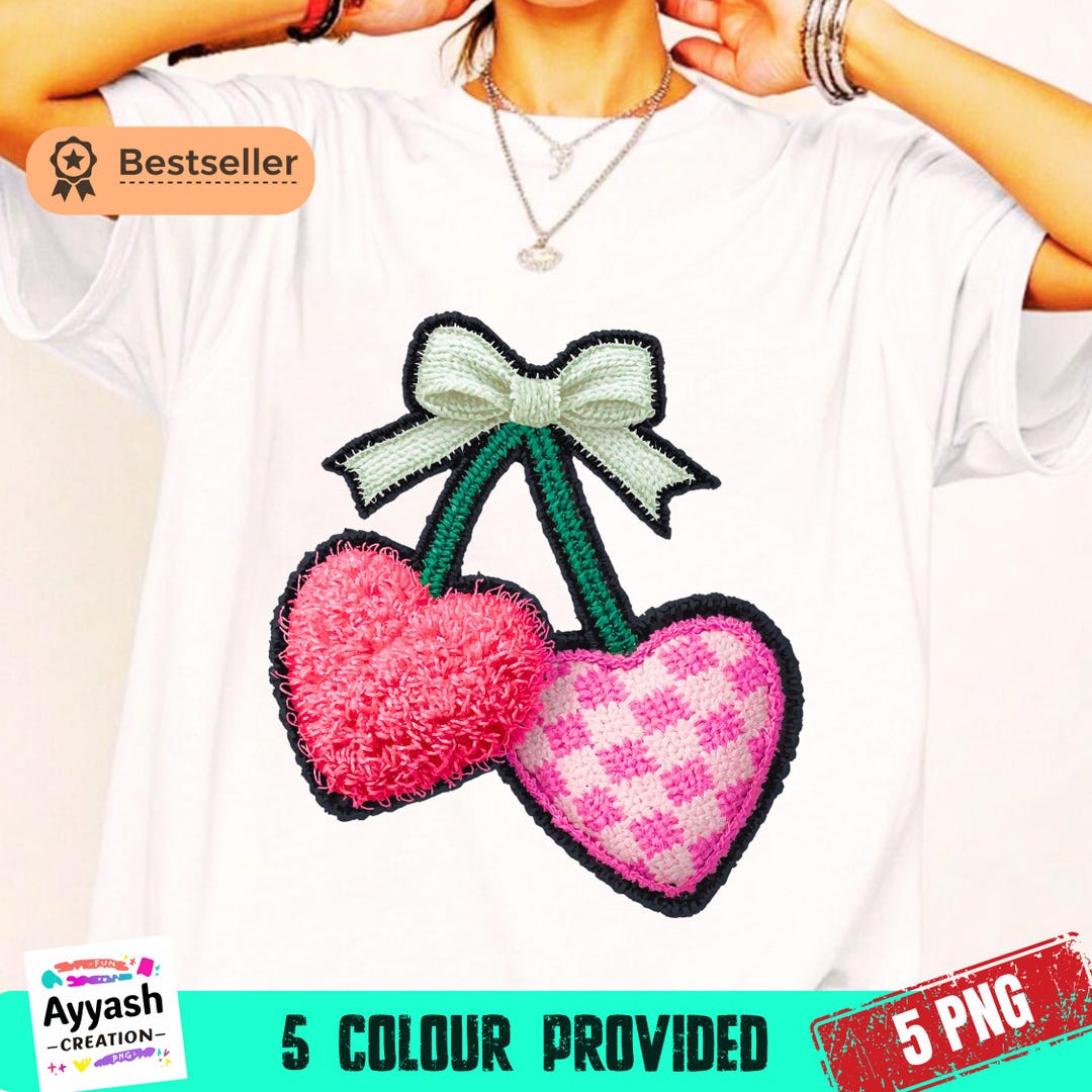 Vday Cherry Png, Fuzzy Cherry PNG, Latch Hook Cherry PNG, Retro ...
