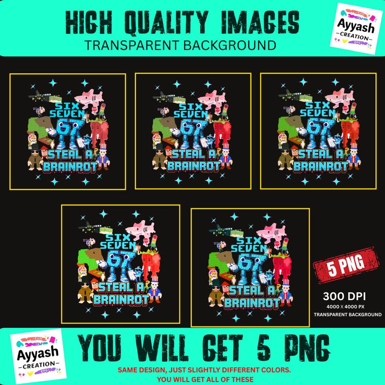 Steal a Brainrot Six Seven 67 Italian Brainrot Characters Kids Gaming ...