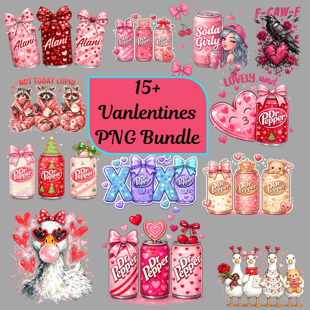 Valentine Soda Can Clipart | Love Drink PNG Bundle (digital Download ...