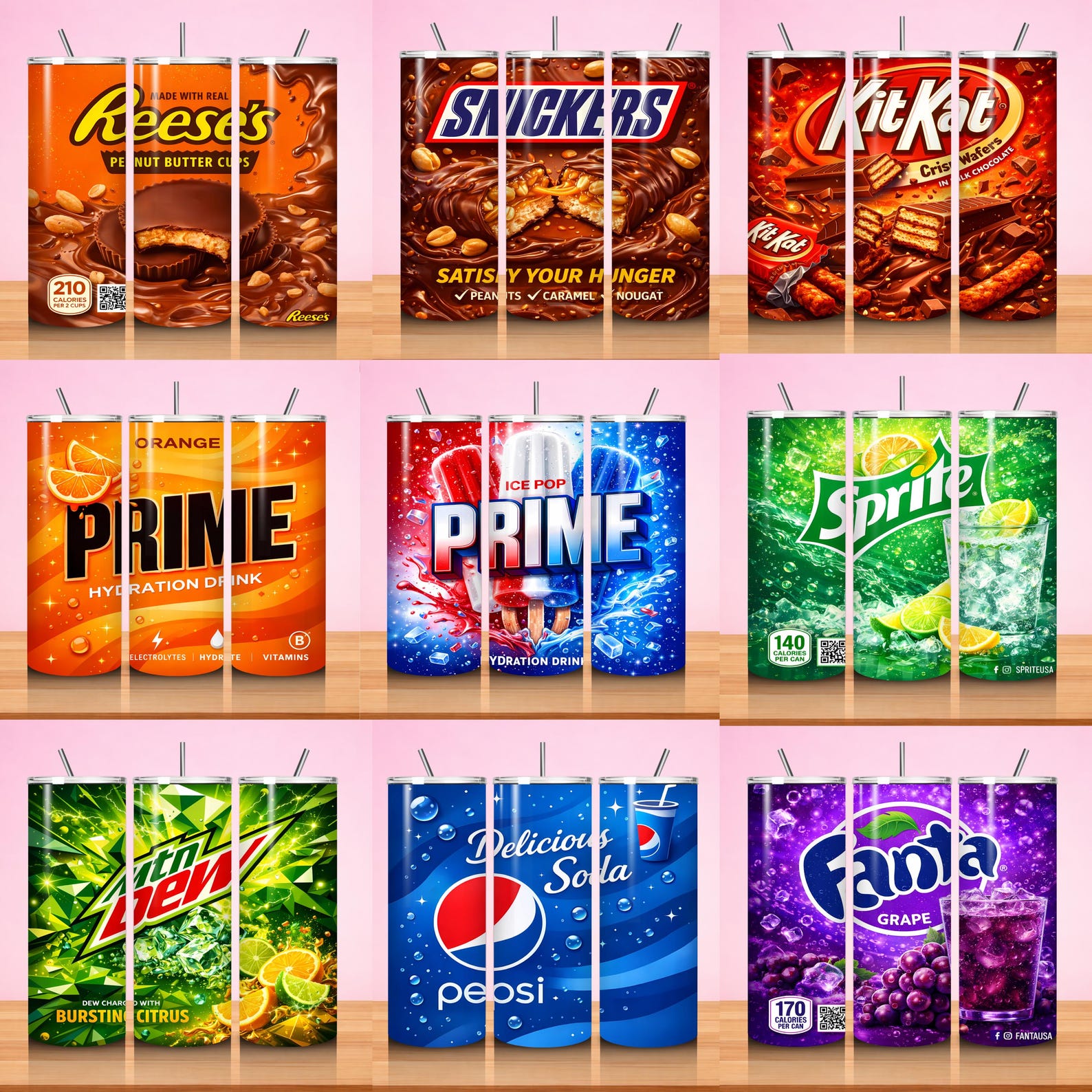 90+ Soda & Liquor Tumbler Wrap Designs: PNG Bundle (digital Download ...