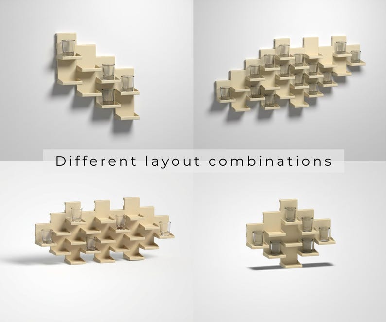 Shot Glass Display Wall | Modular Layouts | Digital STL Files | 3D ...