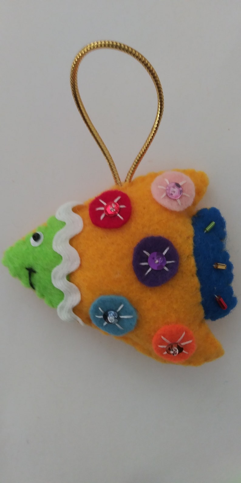 Set of 3 Handmade Felt and Sequin FISH Ornaments 3 1/2 X 2 - Etsy