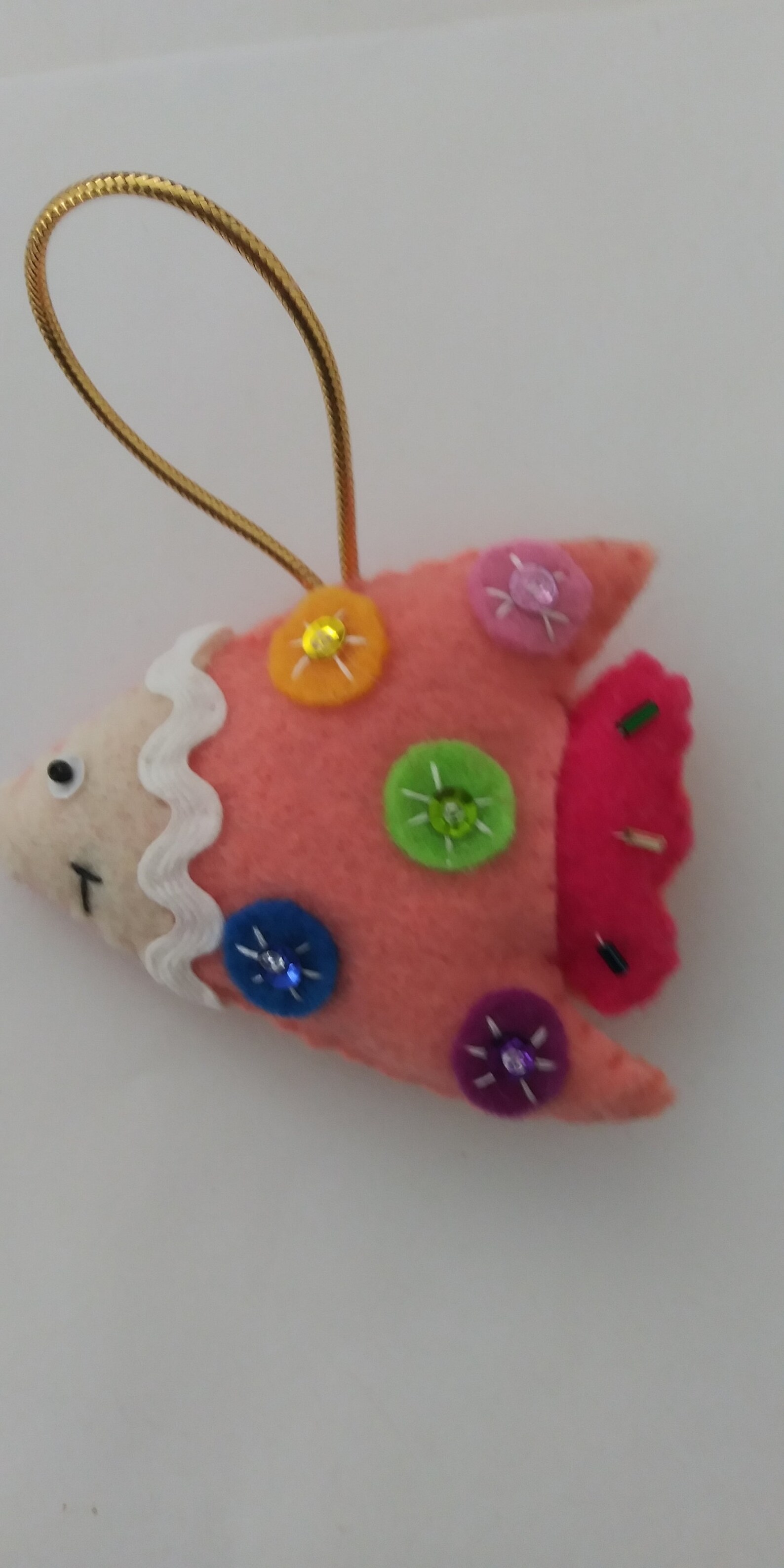 Set of 3 Handmade Felt and Sequin FISH Ornaments 3 1/2 X 2 1/2" - Etsy