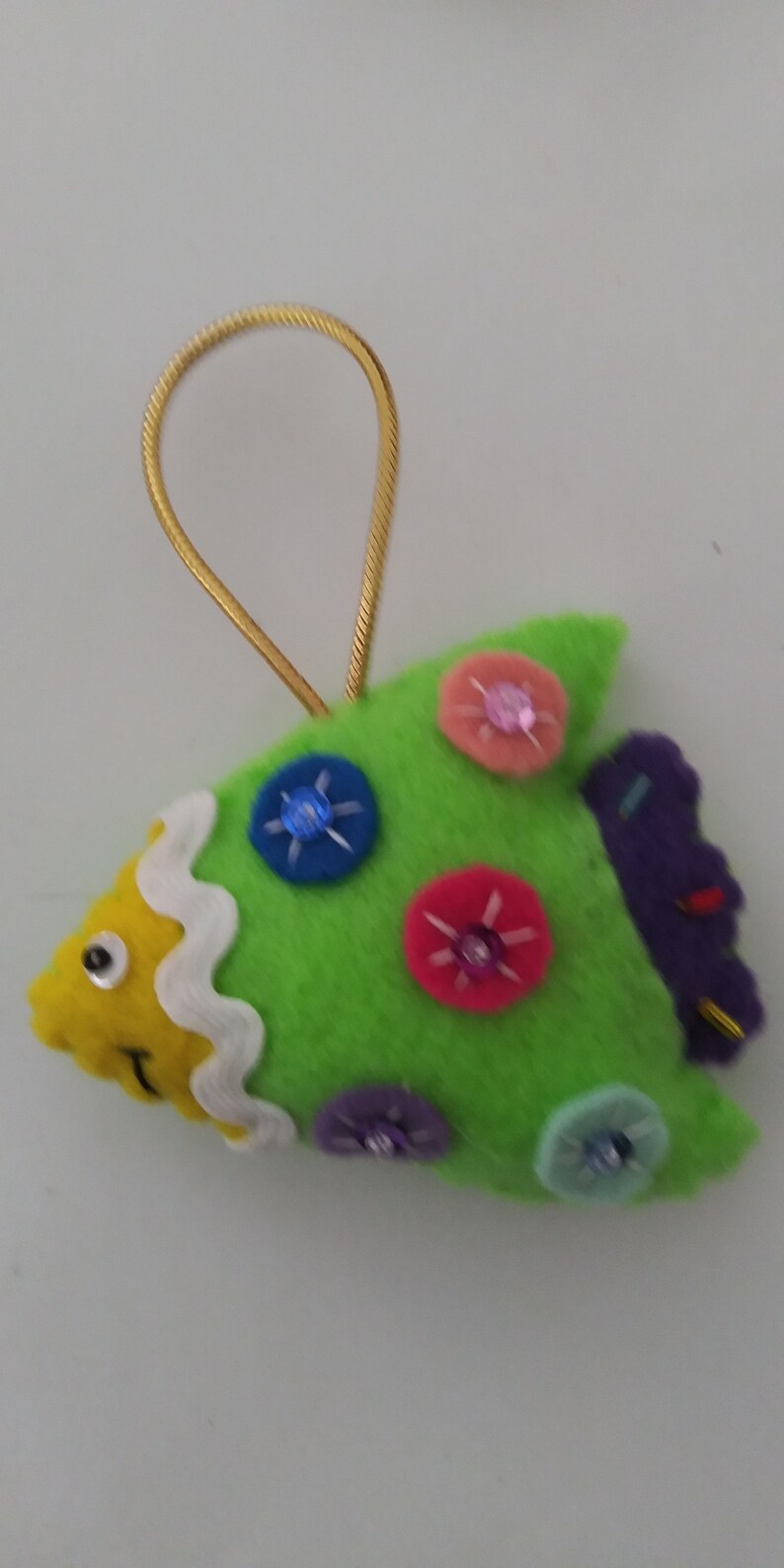 Set of 3 Handmade Felt and Sequin FISH Ornaments 3 1/2 X 2 1/2" - Etsy