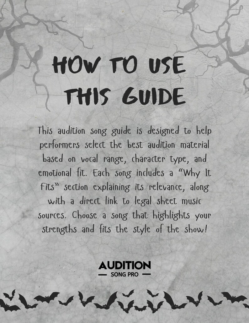 Morticia Addams | Musical Theatre Audition Guide (downloadable PDF) - Etsy