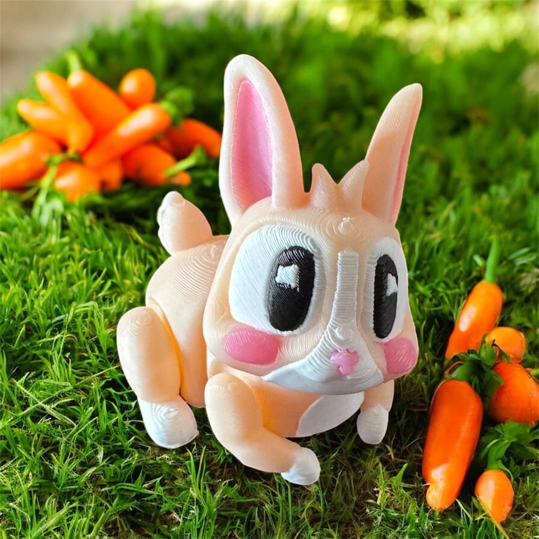 Articulated Bunny Fidget Toy, Deluxe Mini 3D Printed Animal, PLA ...