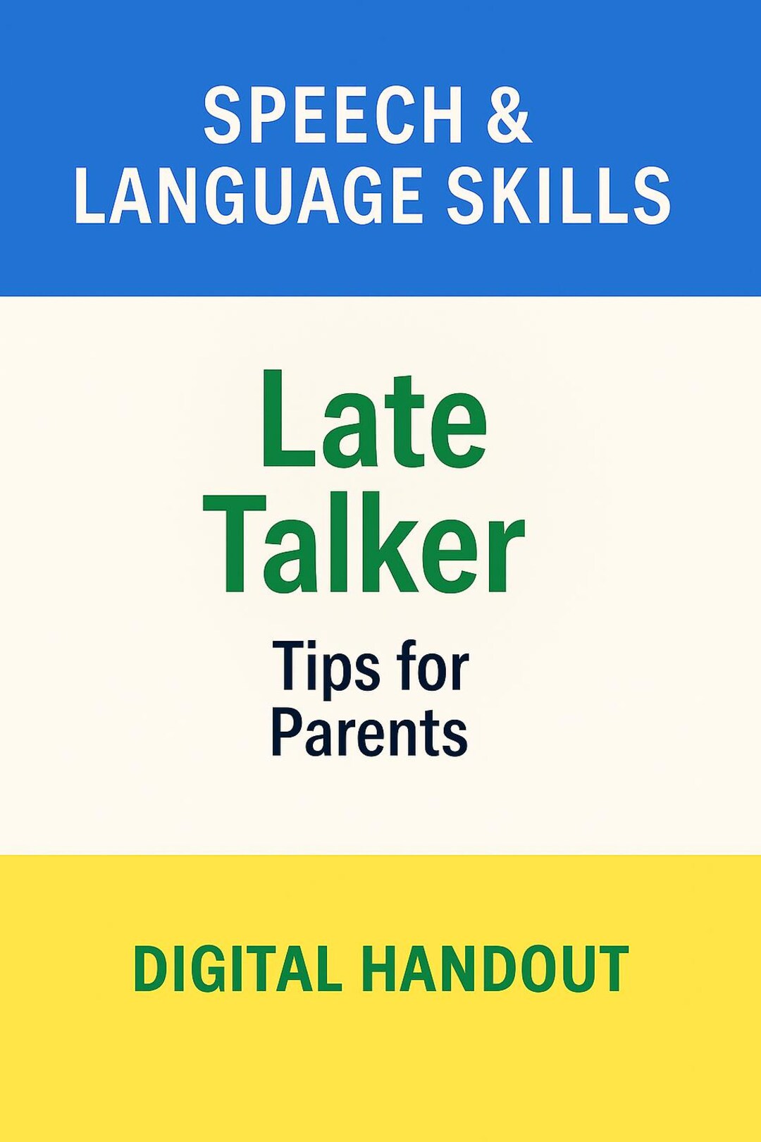Late Talker Strategies | Parent Handout | Speech Therapy Tips | Early ...