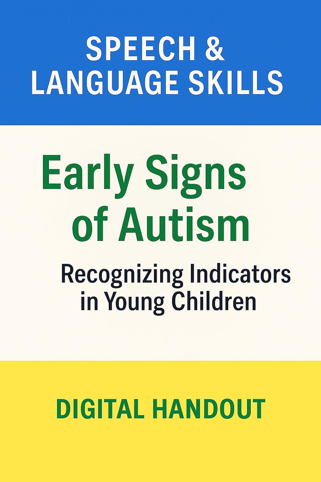 Early Signs of Autism Handout | Toddler & Preschool (PDF) - Etsy