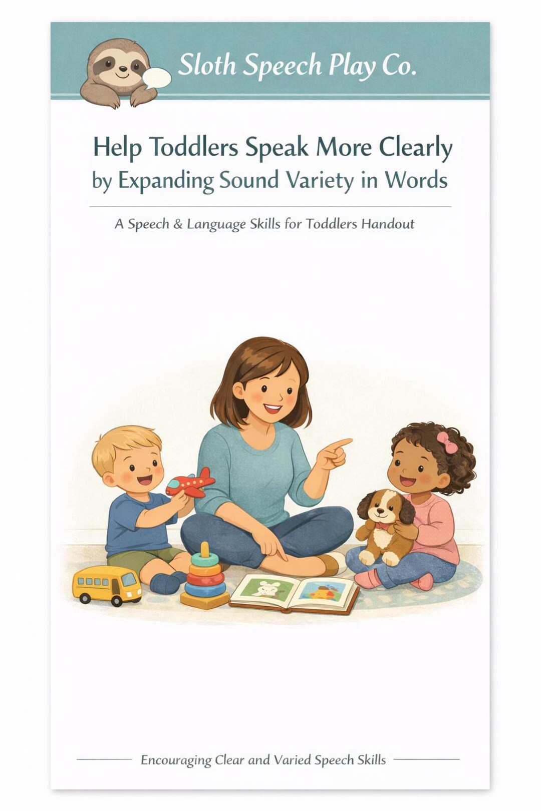 Toddler Speech Therapy Handout | Sound Sequencing & Sound Development ...
