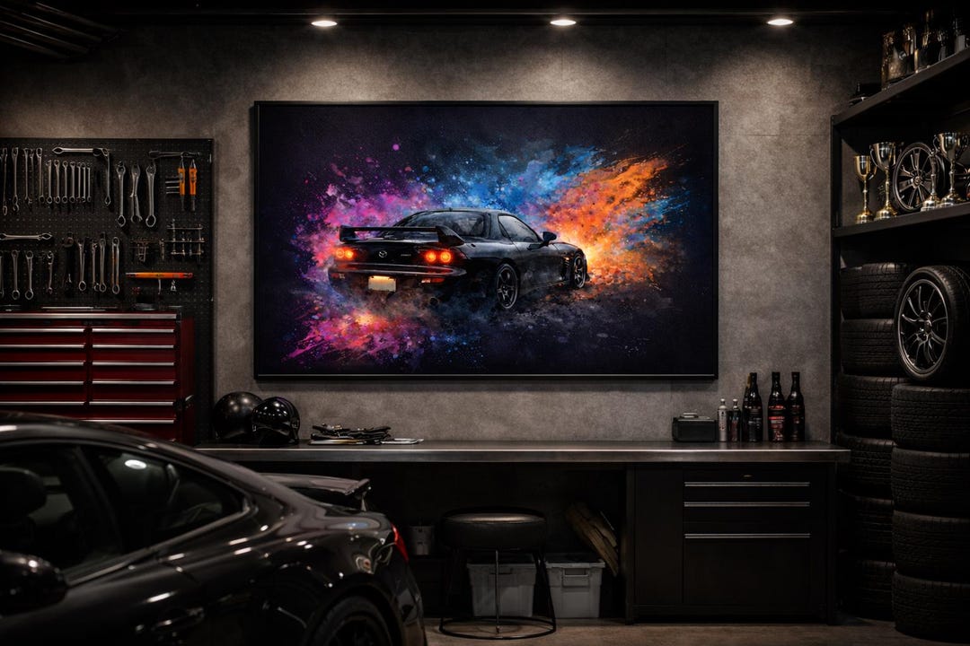 Mazda RX-7 FD Watercolor Wall Art – JDM Car Art Print, Vibrant Ink ...