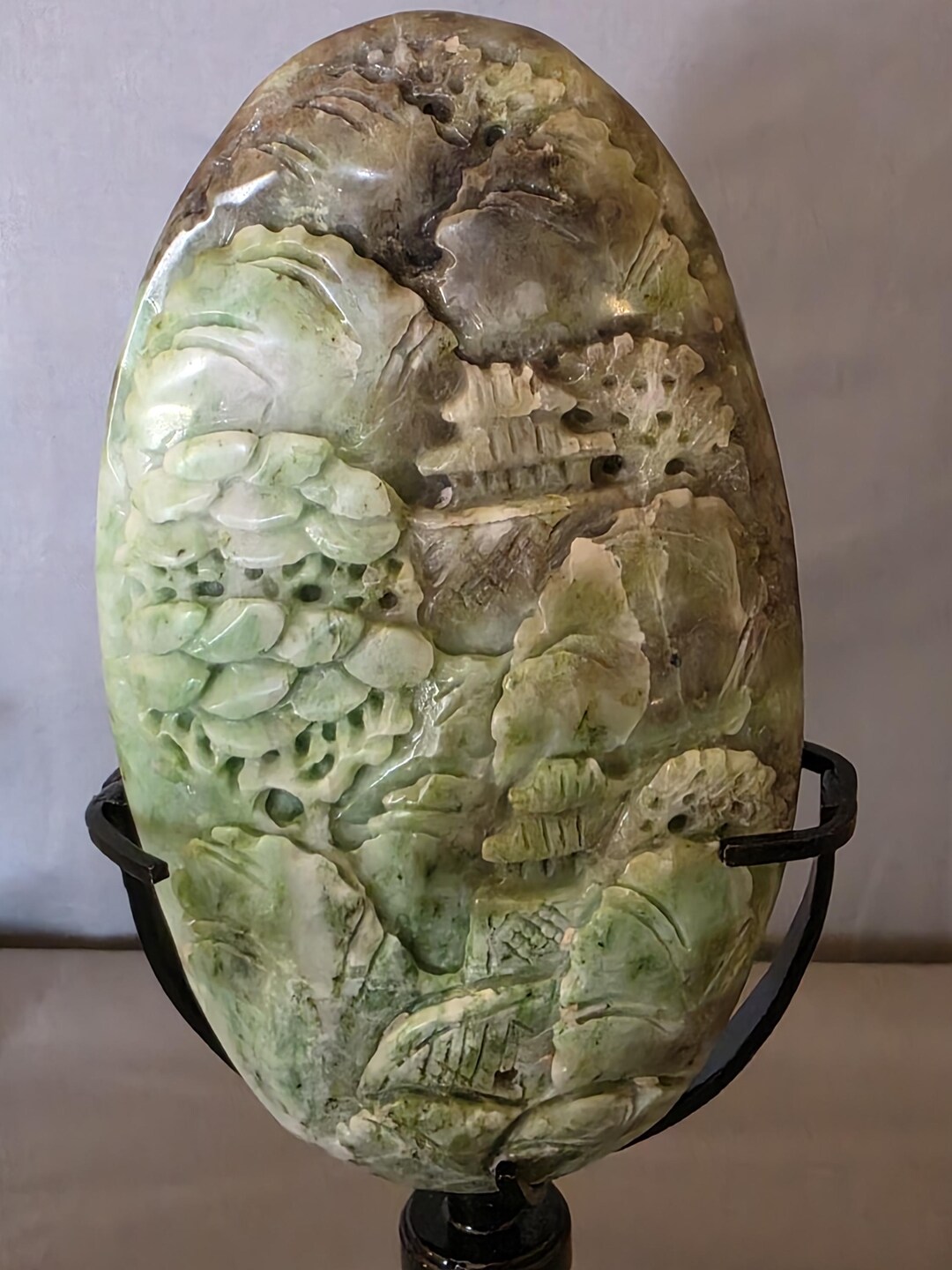 Master Carved Nephrite Jade Landscape Carving - Etsy