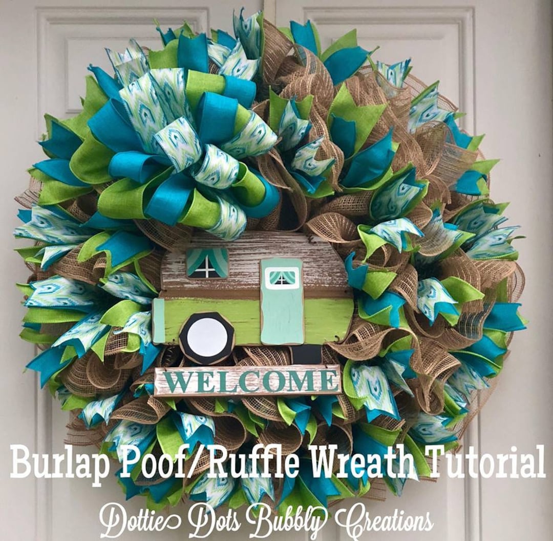 Burlap Wreath Poof/ruffle Tutorial, Wreath Tutorial, DIY Wreath ...