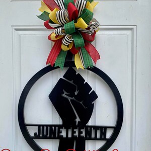 Wooden Juneteenth Door/Wall Monogram Door Hanger Juneteenth | Etsy