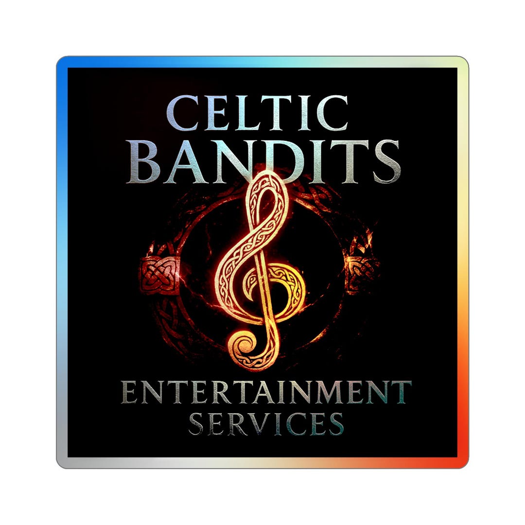 Celtic Bandits Treble Clef Logo Sticker | Holographic Die-cut - Etsy