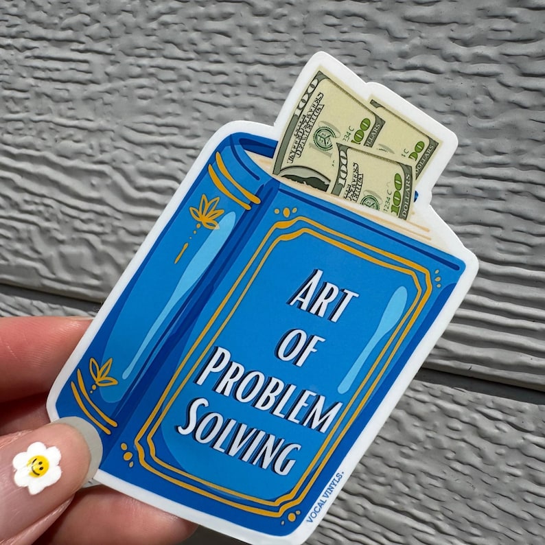 Art of Problem Solving Sticker, Funny Book & Cash Decal for Laptop and ...