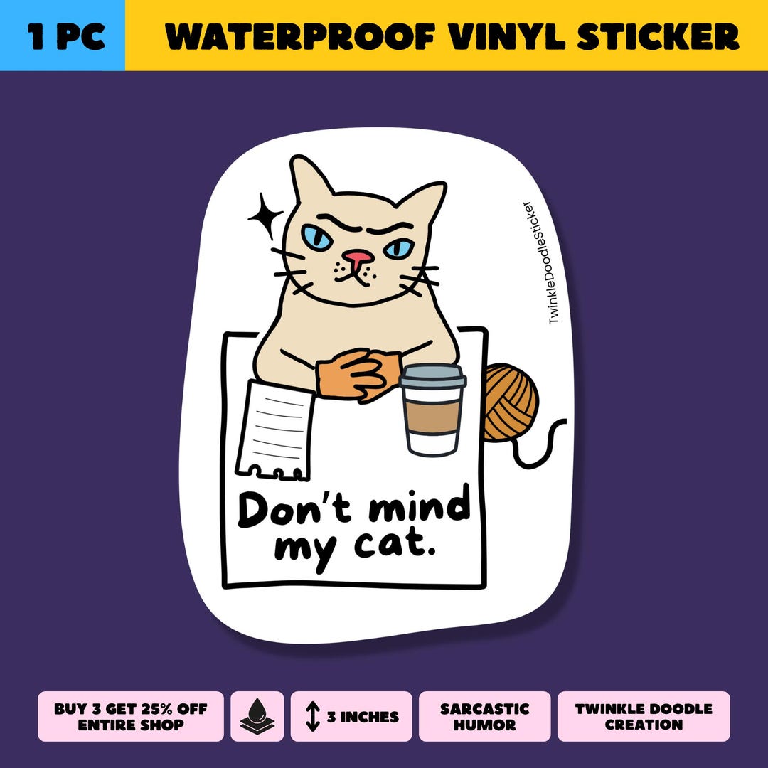 Judgy Cat Vinyl Sticker – Funny Sarcastic Pet Lover Gift - Etsy