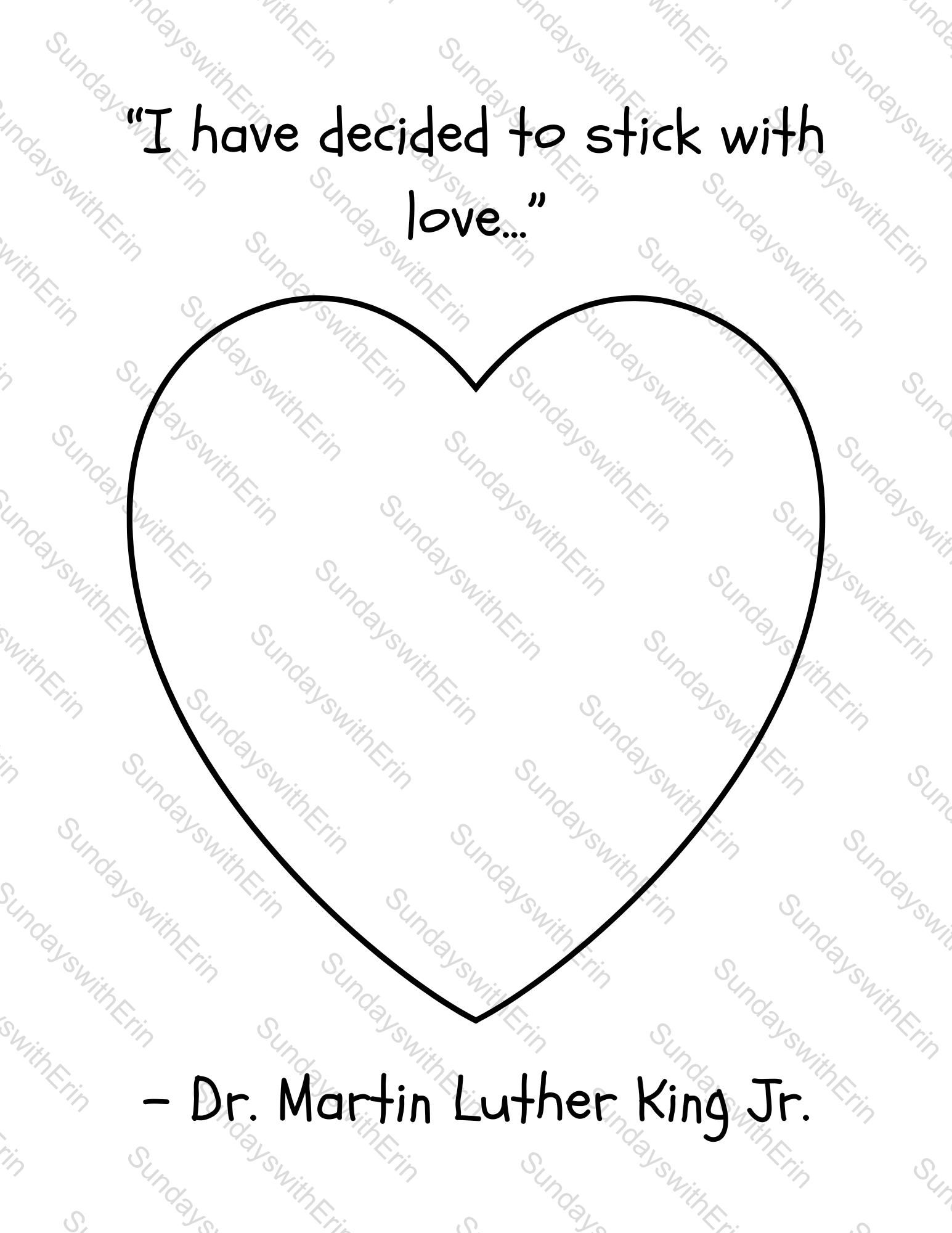 MLK Love Mosaic Craft | Printable Heart Activity (PDF + PNG) - Etsy