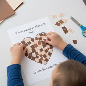 MLK Love Mosaic Craft | Printable Heart Activity (PDF + PNG) - Etsy