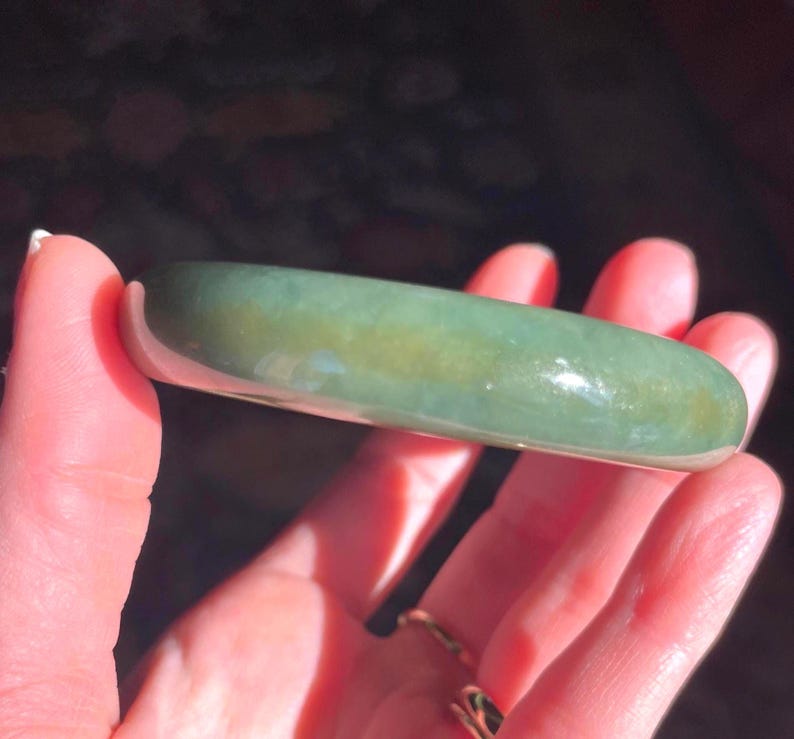 Certified Type A 56mm Unusual Green and Yellow Jade Bangle, Burmese ...