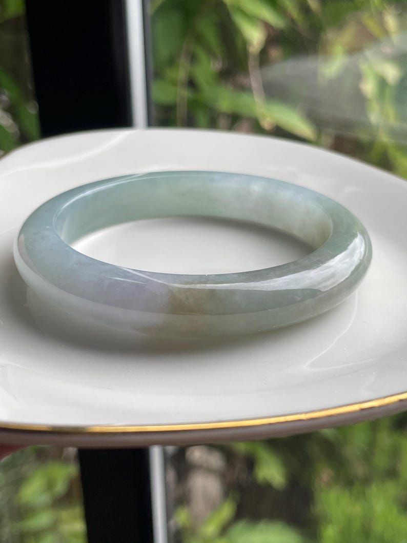 Certified Type A 54.2mm Tri Color Jade Bangle, Translucent Yellow ...