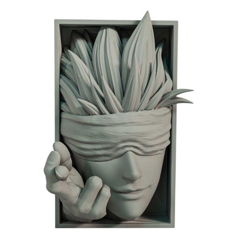 Satoru Gojo Manga Nook Gray 3D Printed Jujutsu Kaisen Diorama Bookshelf ...
