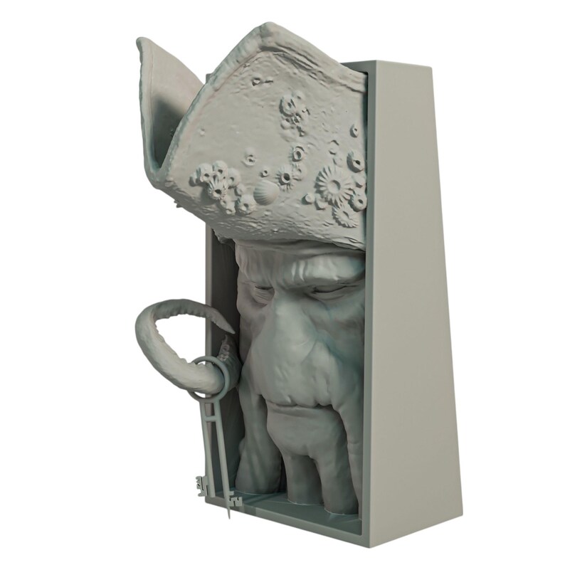 Davy Jones Book Nook Gray PLA 3D Printed Pirate Diorama Bookshelf ...