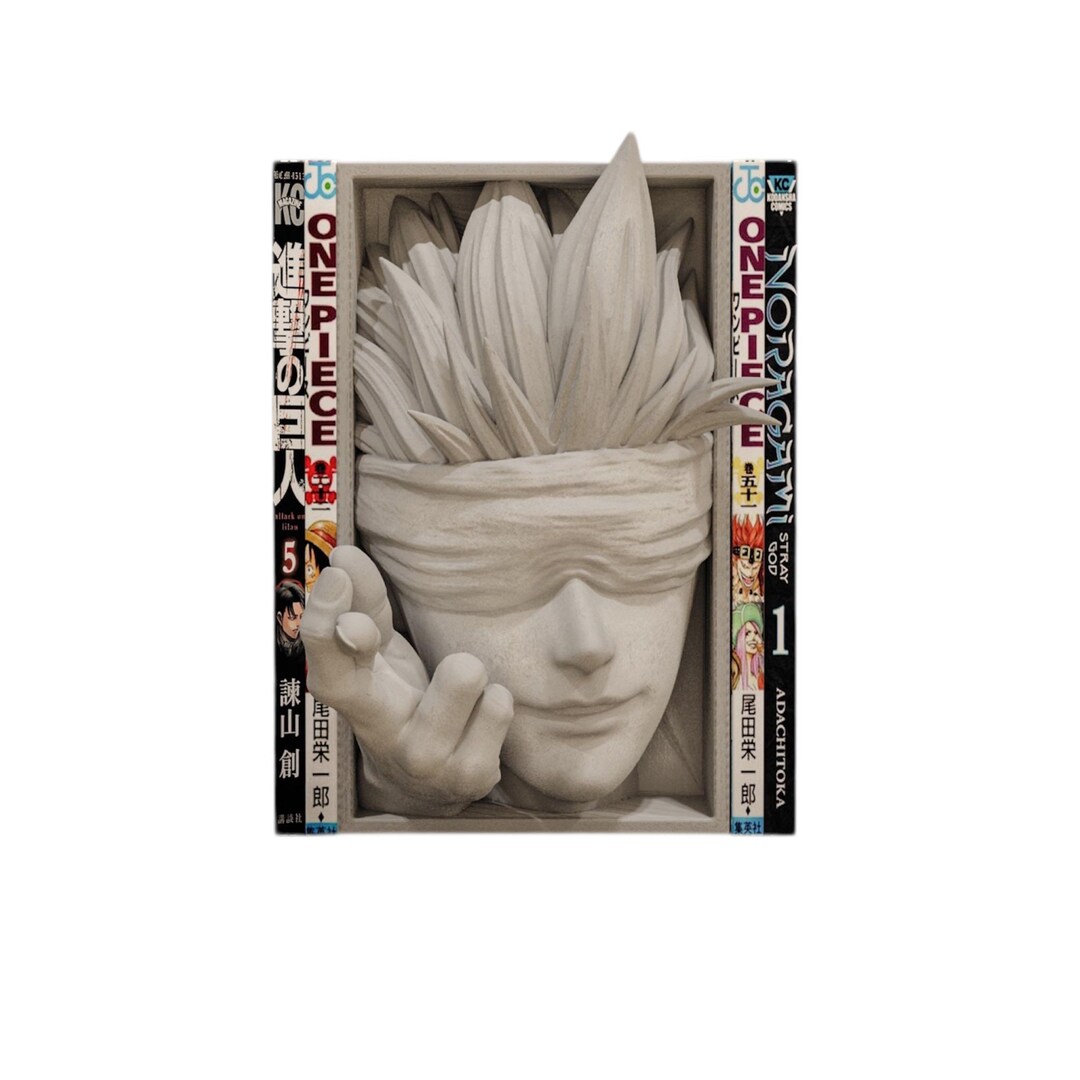 Satoru Gojo Manga Nook Gray 3D Printed Jujutsu Kaisen Diorama Bookshelf ...