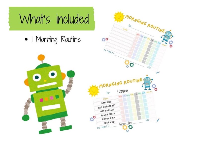 Boy Morning Routine Morning Checklist to Do List Reward Chart - Etsy