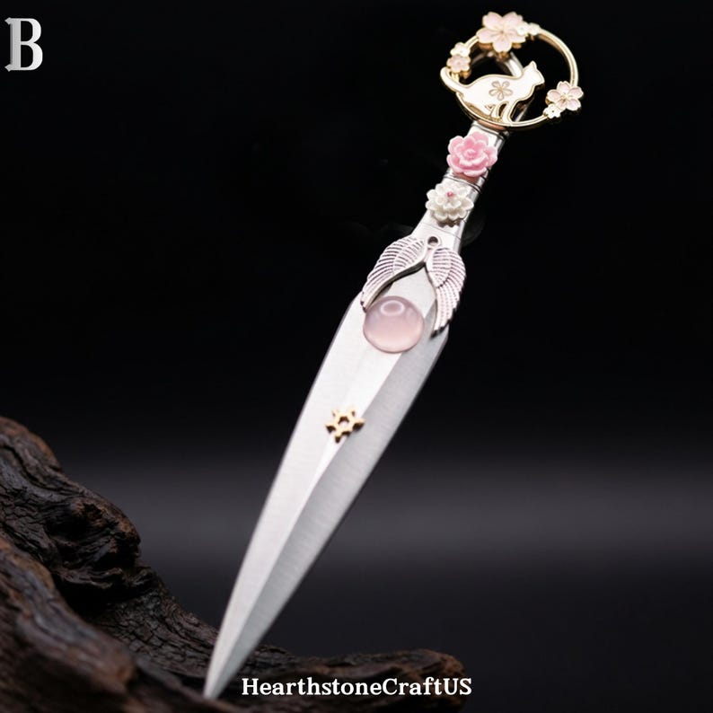 Gothic Fantasy Dagger With Rose Design, Decorative Knife for Cosplay ...