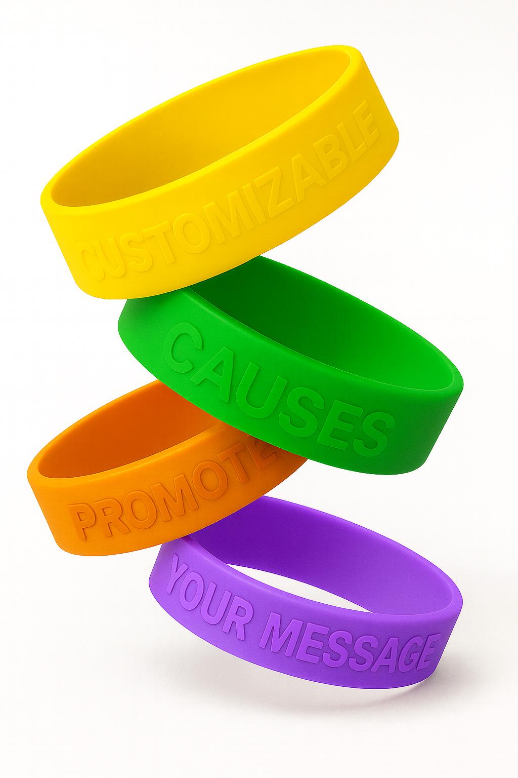 Custom Embossed Silicone Wristbands: Personalized Rubber Bracelets - Etsy