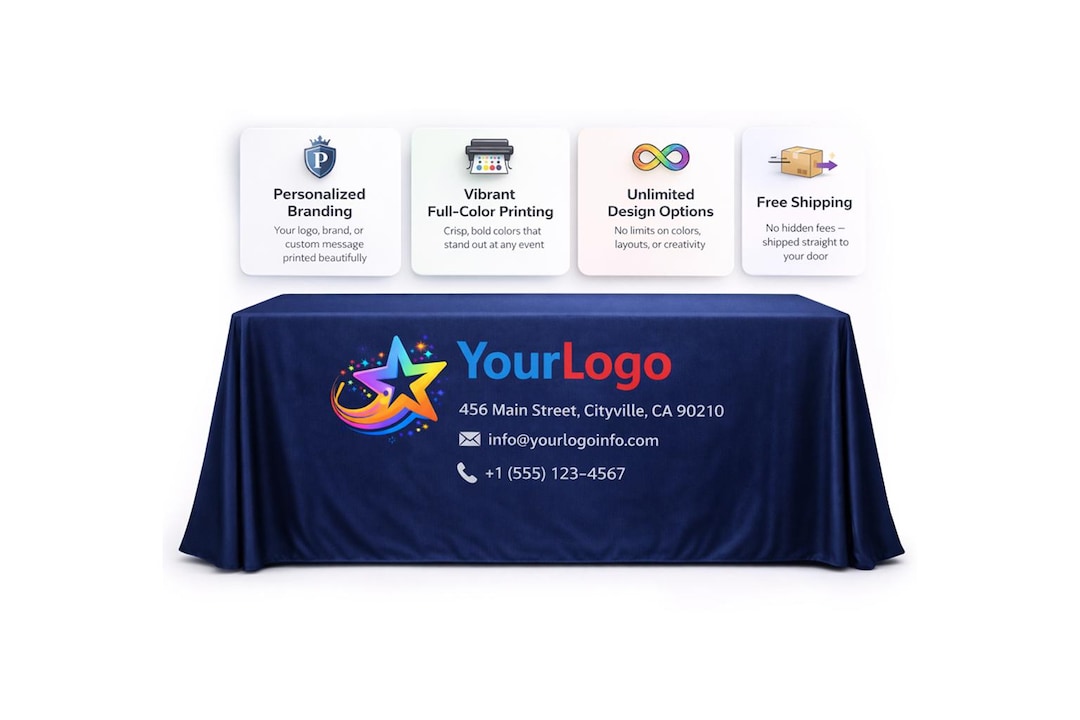 Personalized Table Covers With Your Logo for Businesses Trade Shows ...