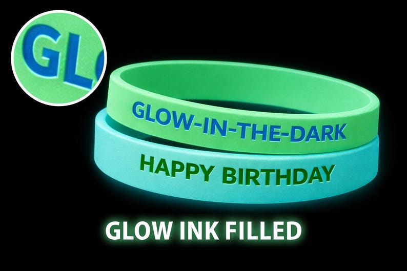 Customizable Glow in the Dark Wristbands Personalized Rubber Bracelet ...