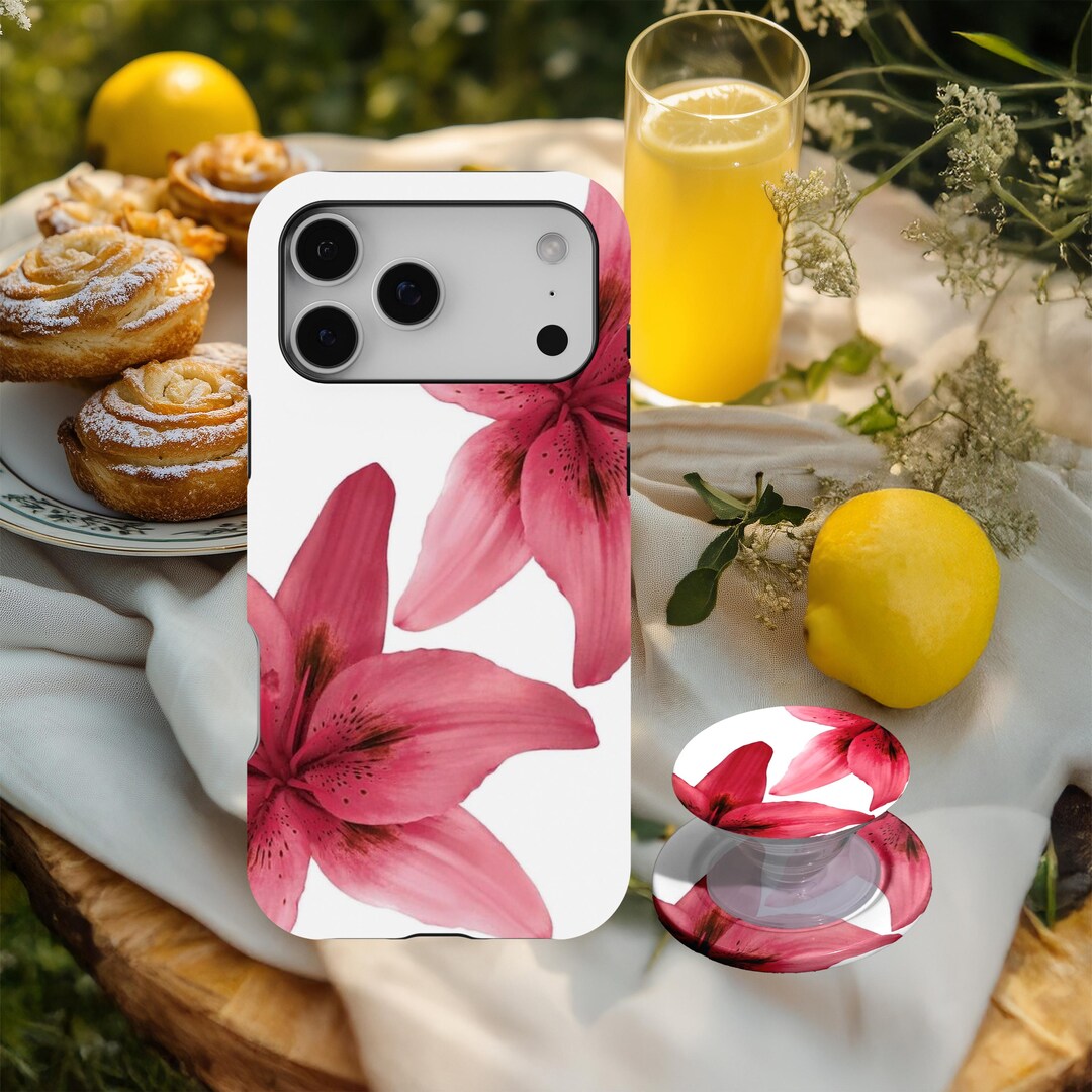TIGER LILY CASE, Tough, Flower Phone Case, Pink Lily Case, Floral Chic ...