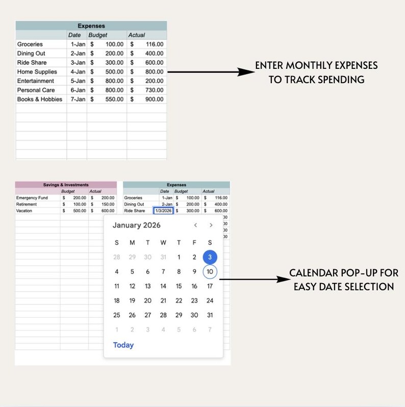 Monthly Budget Planner Spreadsheet | Pastel Finance Tracker | Income ...