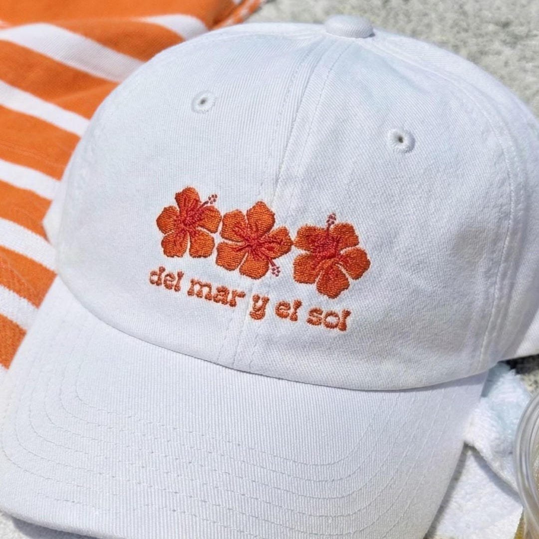 Embroidered Flor De Maga Dad Cap | Del Mar Y El Sol | Puerto Rico Hat ...